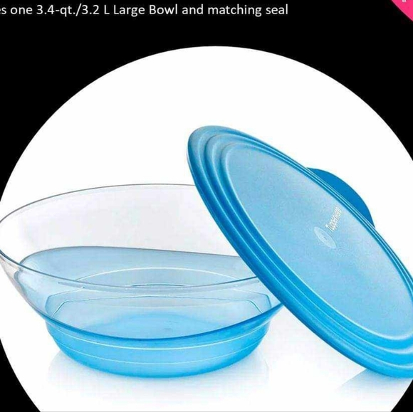 Tupperware | Kitchen | Tupperware Sheerly Elegant Large Bowl Blue | Poshmark